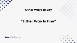 Other Ways to Say “Either Way Is Fine” - WordSelector