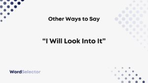 Other Ways to Say “I Will Look Into It” - WordSelector
