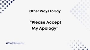 Other Ways to Say “Please Accept My Apology” - WordSelector