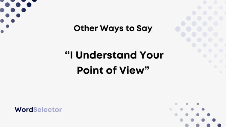 Other Ways to Say "I Understand Your Point of View" - WordSelector