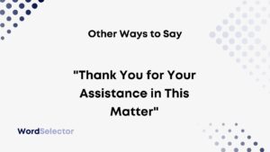 Other Ways to Say "Thank You for Your Assistance in This Matter ...